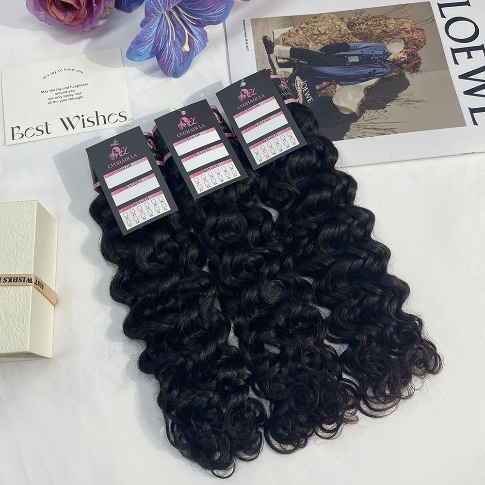 #1B Italian Curly 10A Hair Weave Bundles Human Hair 100% Quality Virgi ...