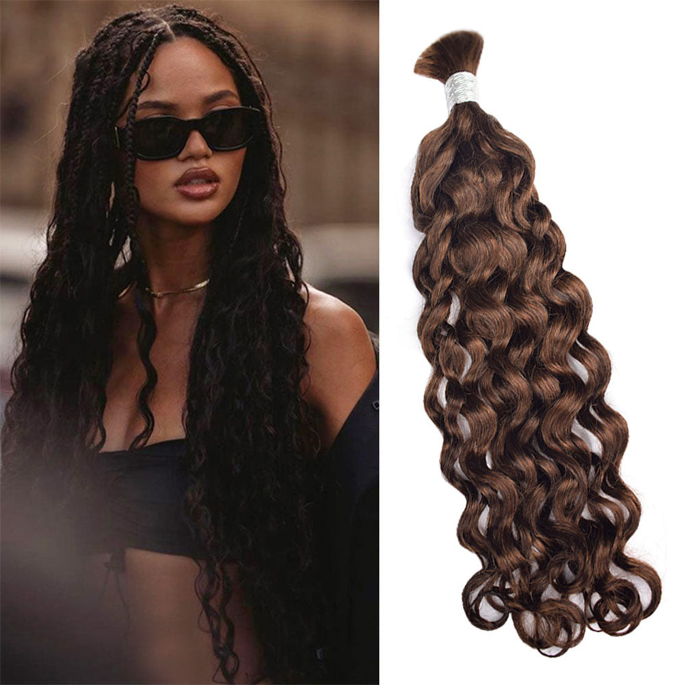 #4 Italian Curly Boho Braids No Weft Bulk Hair for Human Hair Cvohair ...